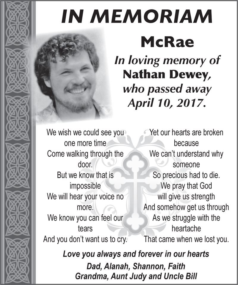 In Memoriam – Nathan Dewey McRae - The Record News